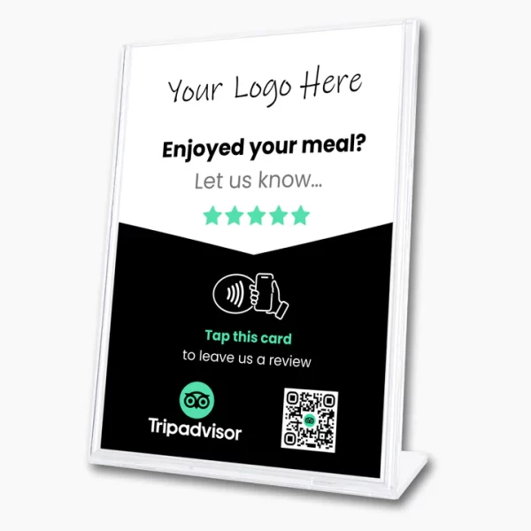 Tripadvisor Restaurant Review Sign - Custom Branded - Tap Or Scan ...